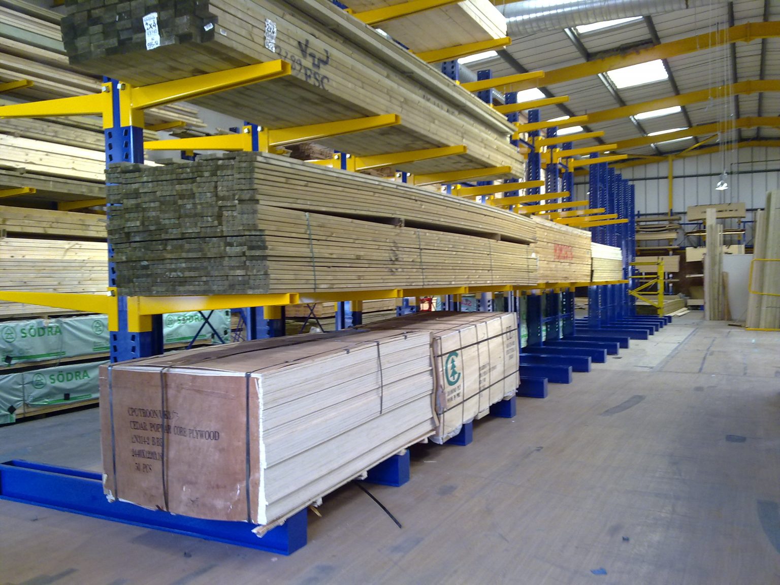 Double-Sided Internal Cantilever Racking - Cantilever Racking Company